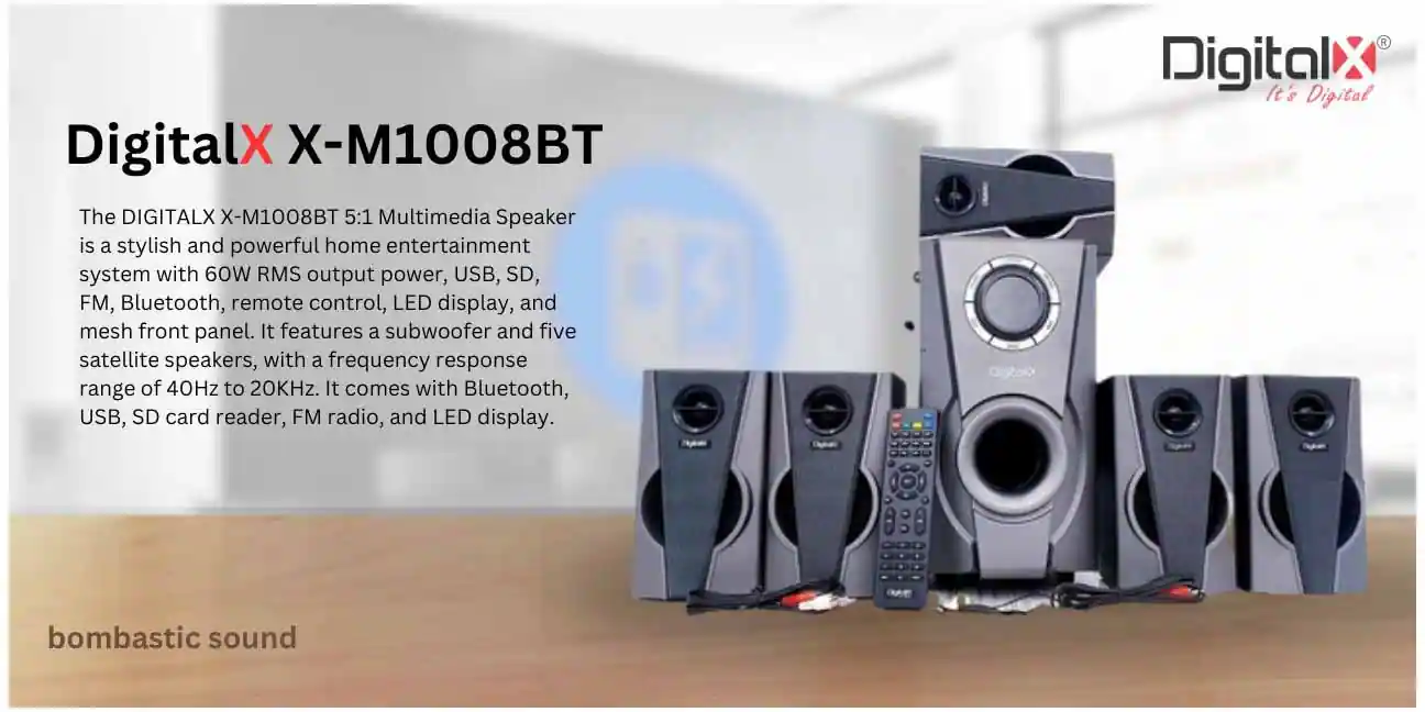 DIGITALX X-M1008BT 5.1 bombastic sound Speaker price in bd