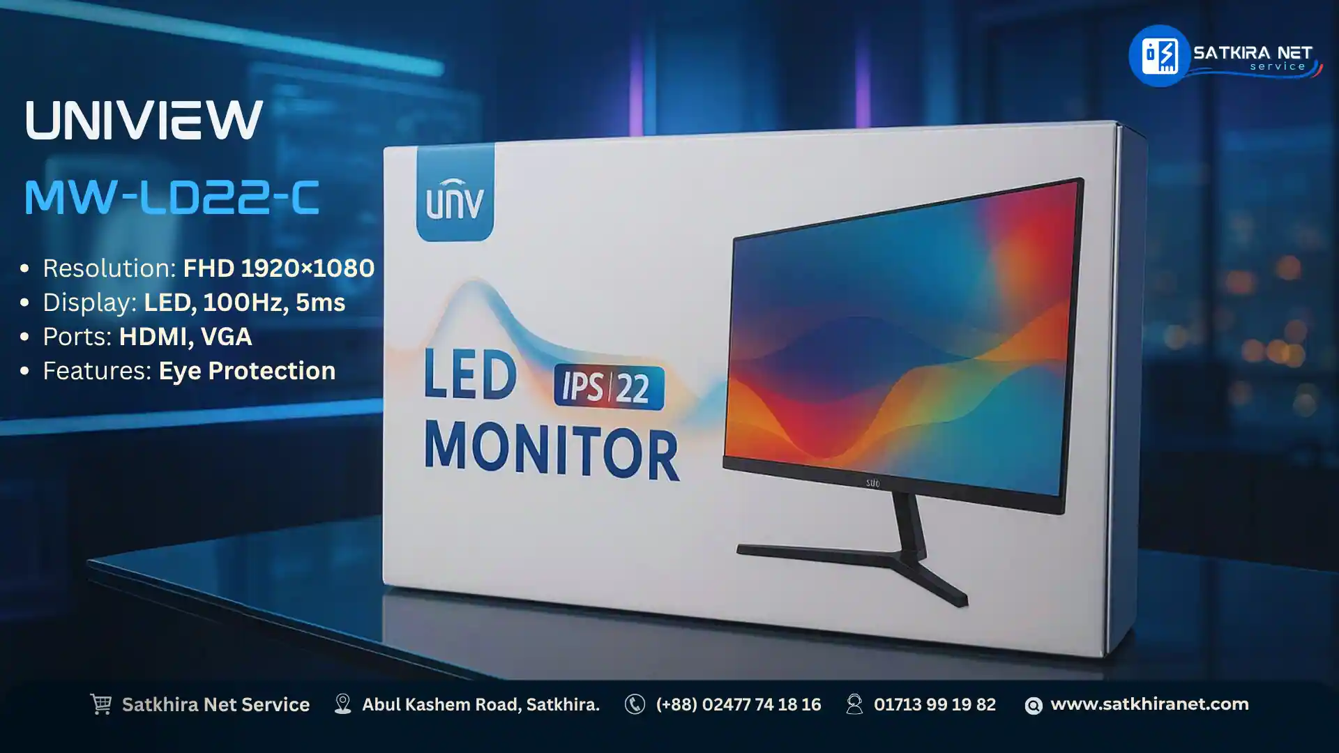 UNV MW-LD22-C 22″ Inch 100Hz FHD IPS PANEL LED Monitor